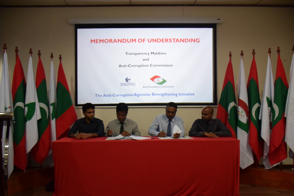 ACC has signed a MOU with Transparency Maldives – Anti-Corruption ...